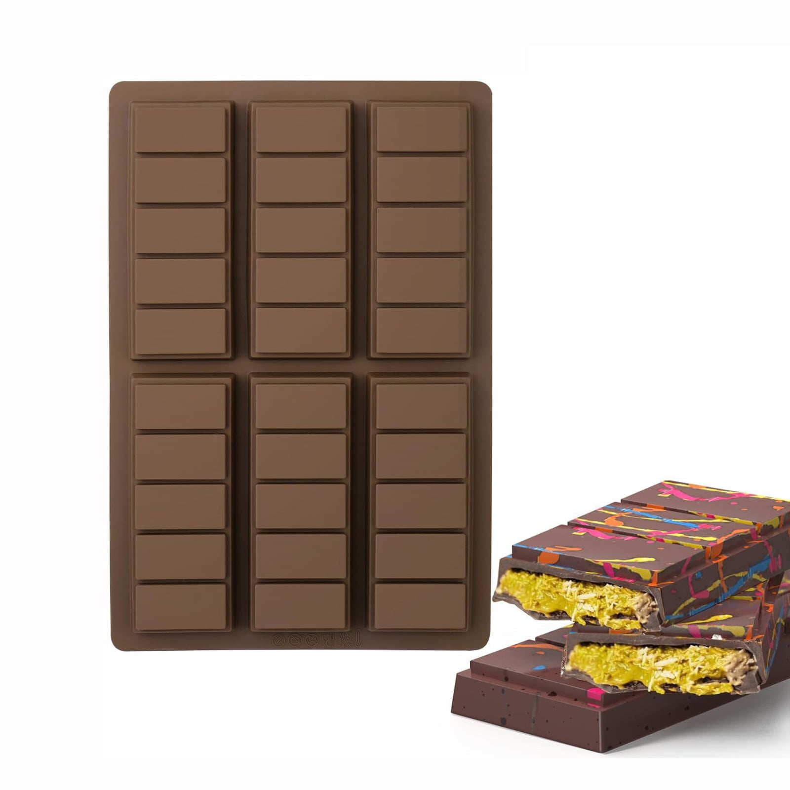 Chocolate Molds Silicone, Deep Chocolate Bar Mold, Non-Stick Food Grade ...