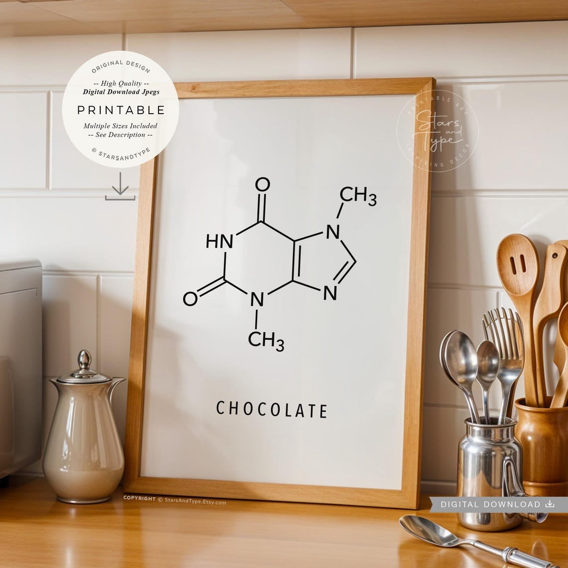 Chocolate Molecule Chemistry Poster, Unframed Size 12x18 - Walmart.com