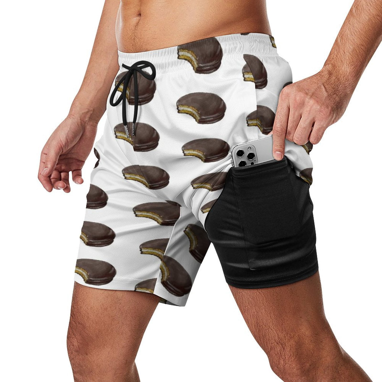 Chocolate Moon-pie Quick Dry Swimming Shorts For Men Swimwear Swimsuit ...