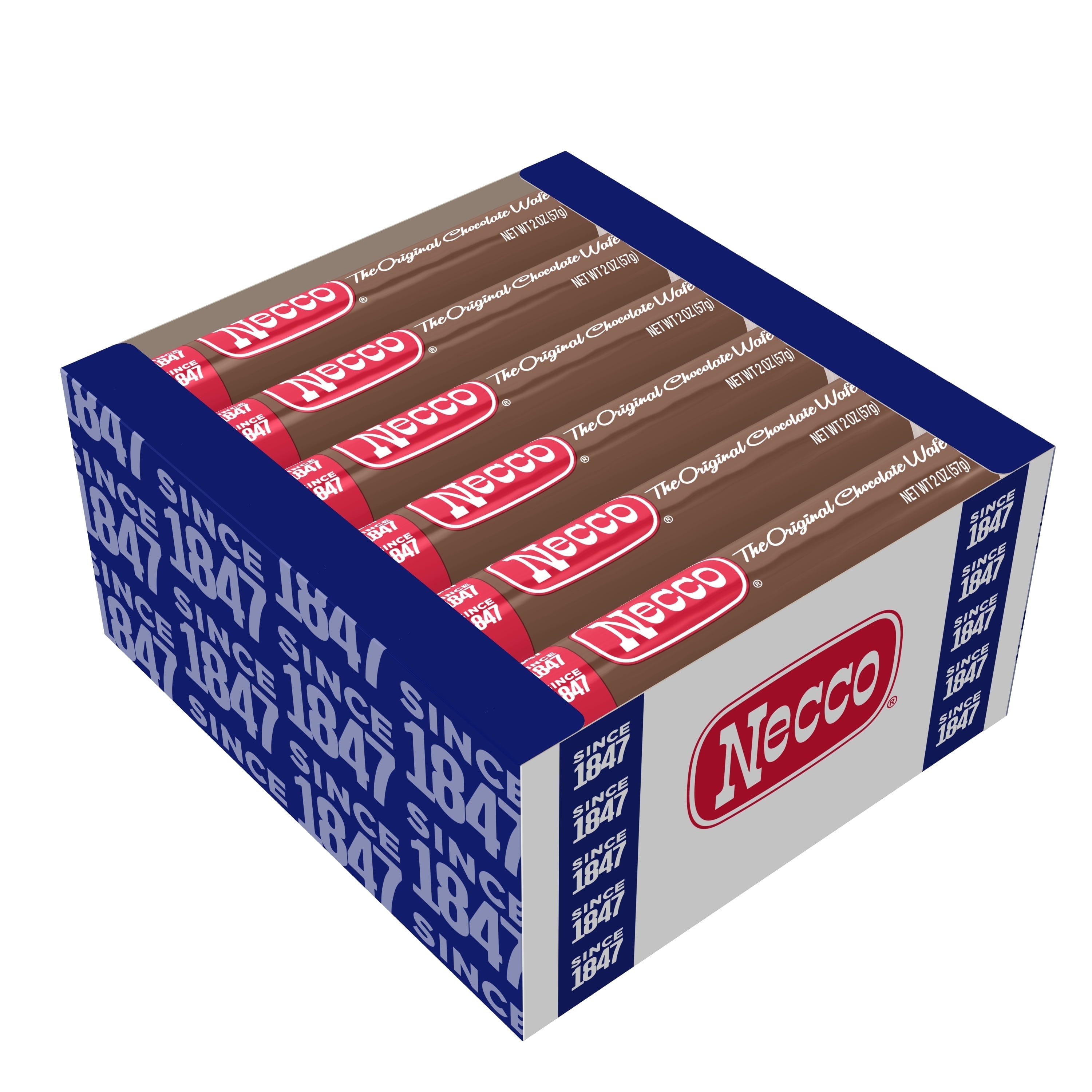 Necco Chocolate Wafers, Gluten-Free, 18 Count, 2 oz Rolls, Crispy Candy ...