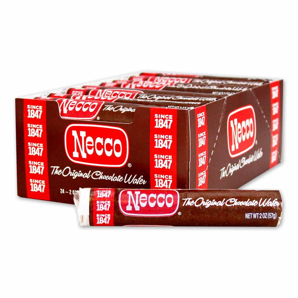 Necco Chocolate Wafers 24 Count Tray - Allergy Friendly Snack Candy ...
