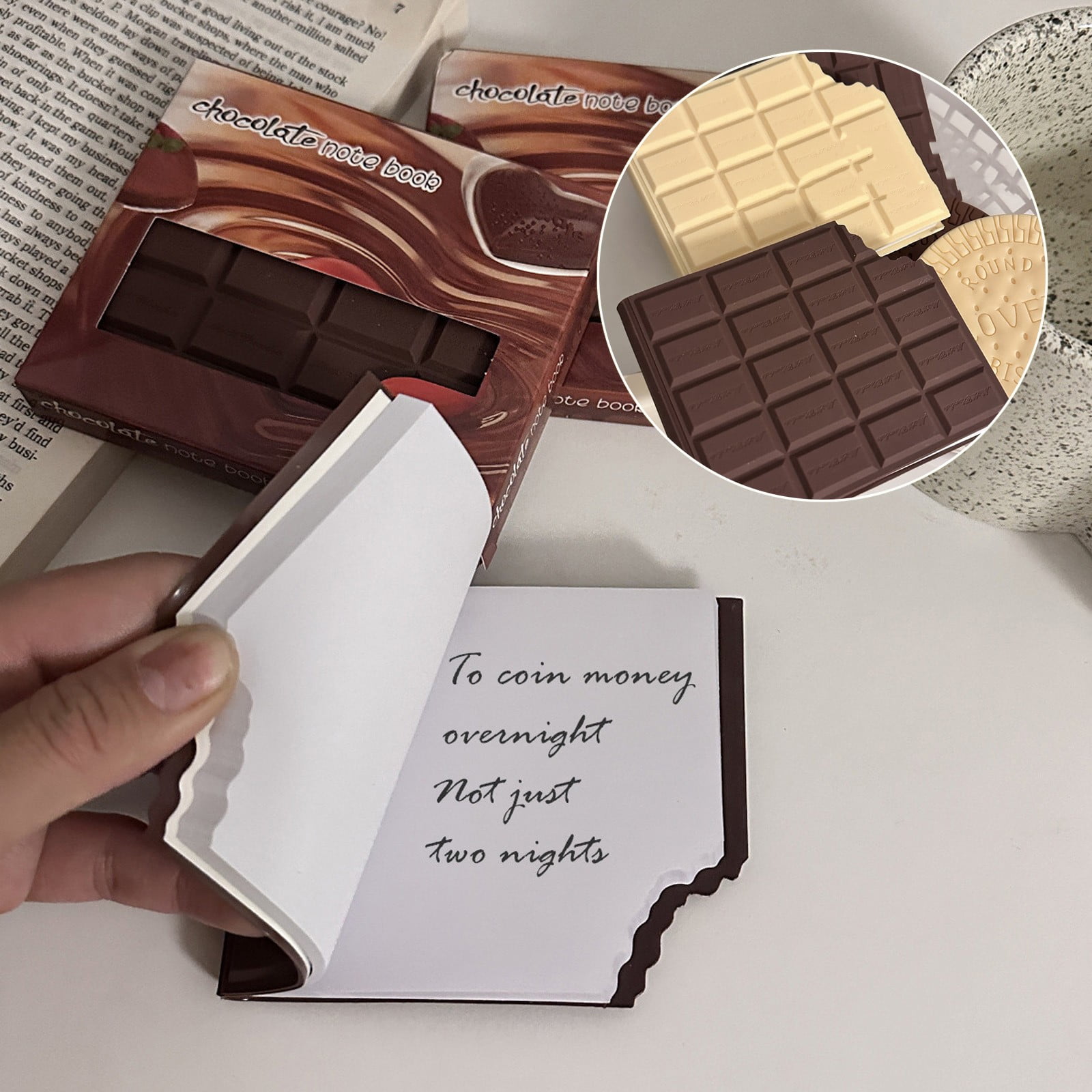 Chocolate Notebook, Tearable Memo, Portable Message Book, Cute Design ...