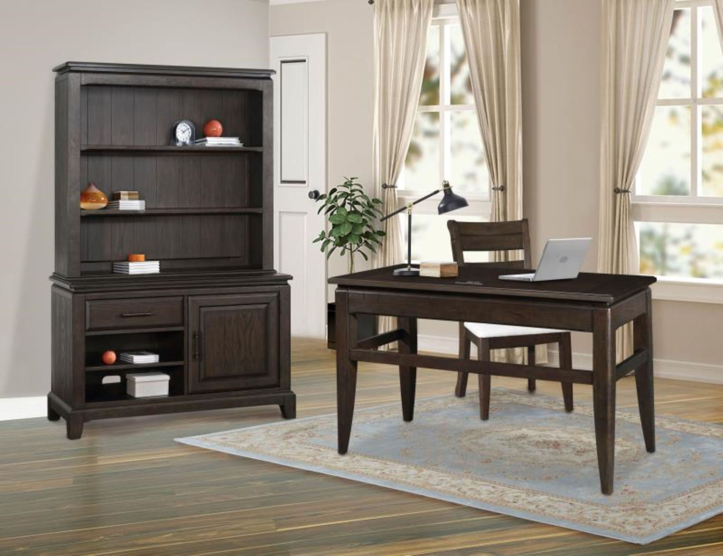 Chocolate Office Storage Credenza Chocolate Solid Wood Mdf - Walmart.com
