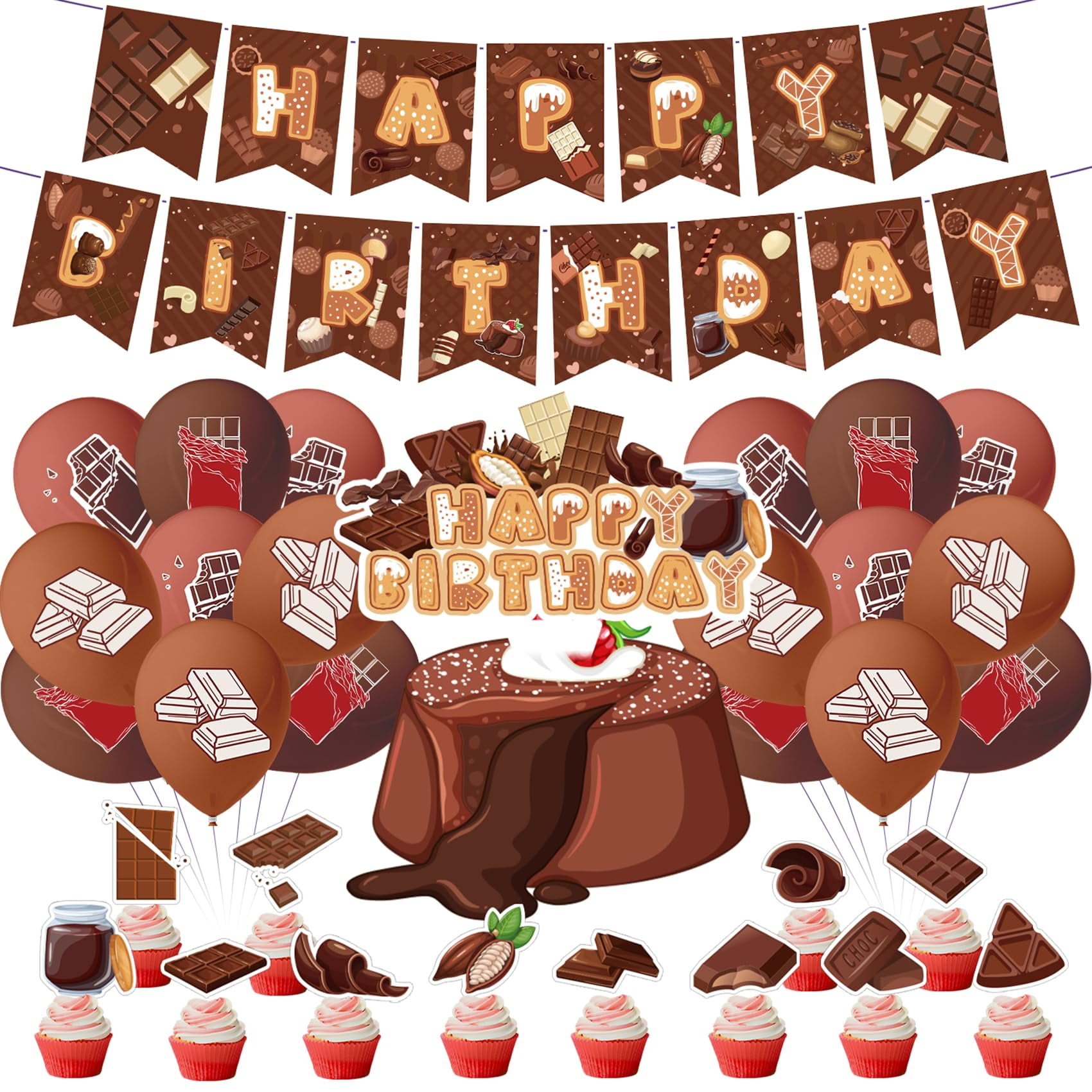 Chocolate Party Decorations FEV6 Chocolate Birthday Party Supplies ...