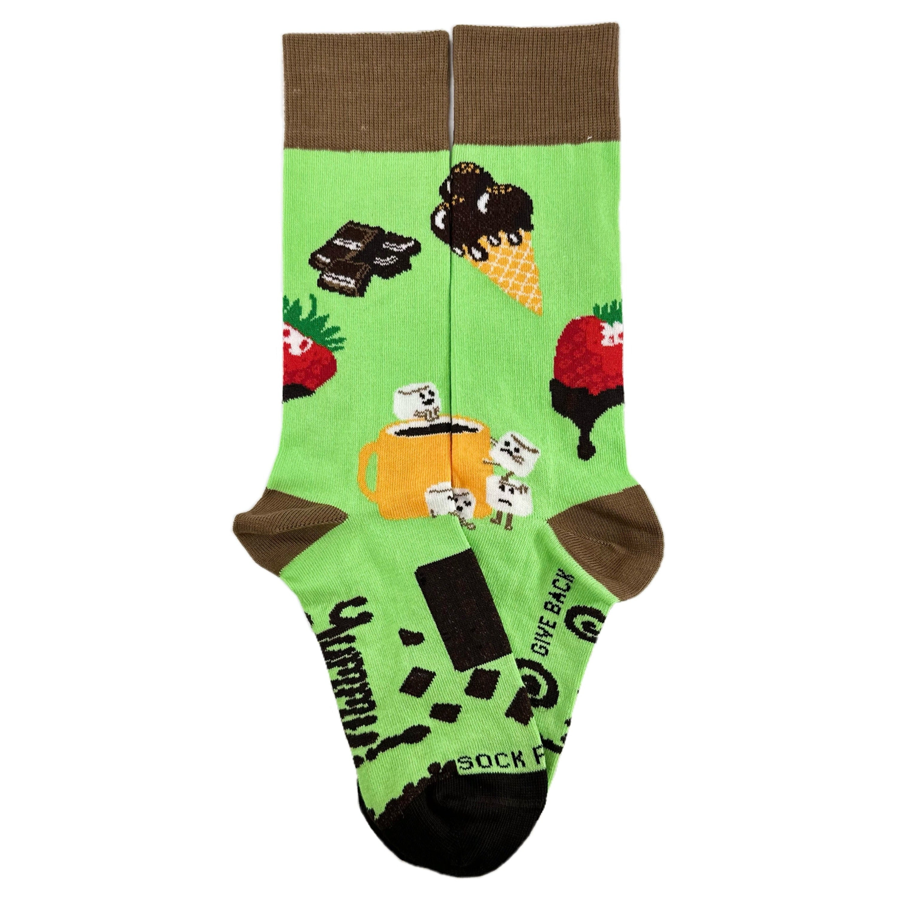Chocolate Party Time Socks from the Sock Panda (Adult Small - Shoe ...