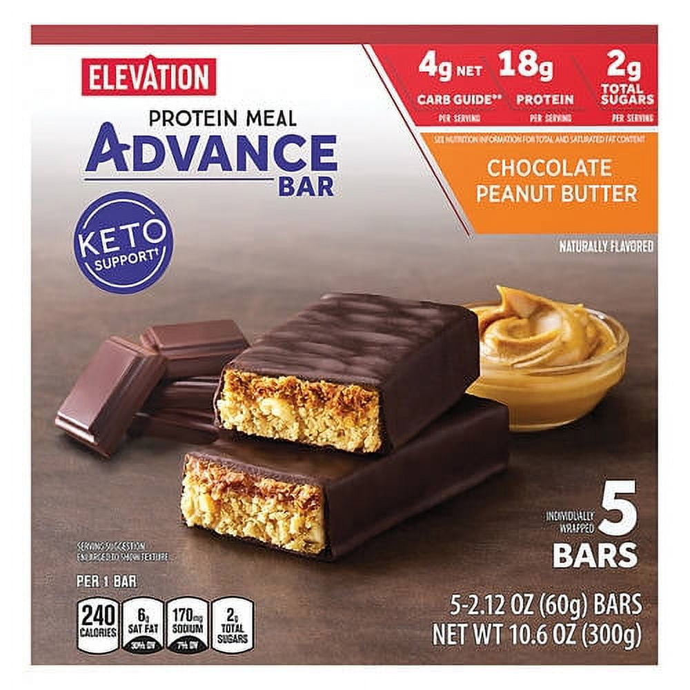 Chocolate Peanut Butter Advance Meal Bars, 5 count - Walmart.com