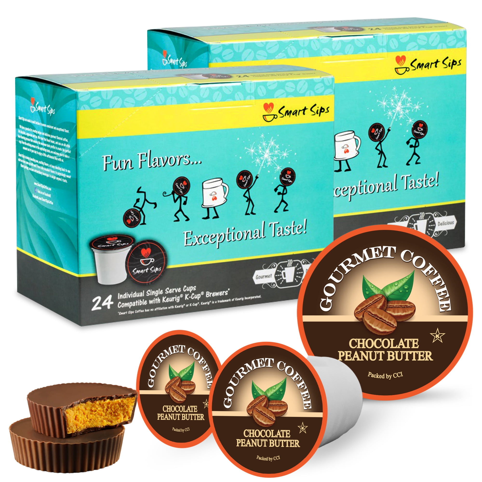 Chocolate Peanut Butter Coffee, Gourmet Flavored Coffee Pods for Keurig ...