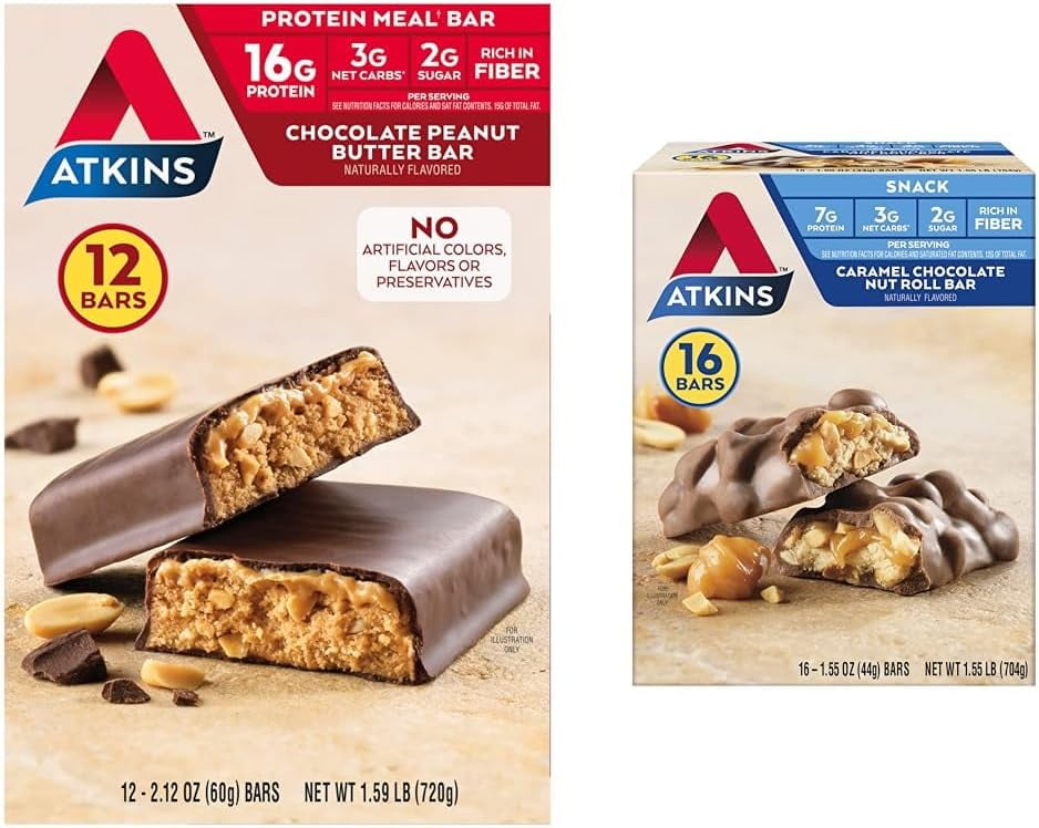 Chocolate Peanut Butter Protein Meal Bar, High Fiber, 16g Protein, 2g ...