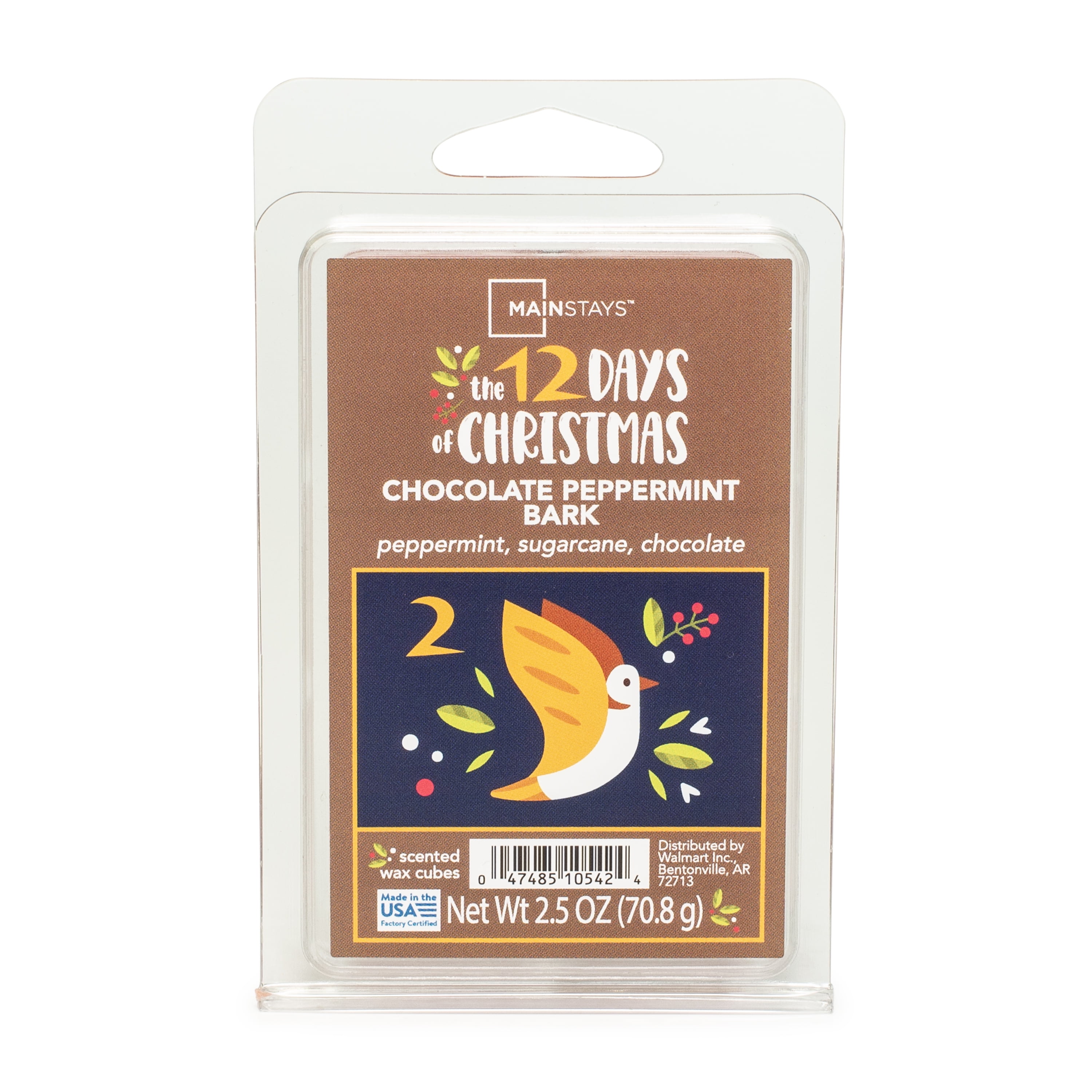Mainstays Chocolate Peppermint Bark Candle 2 Turtle Doves - Walmart.com