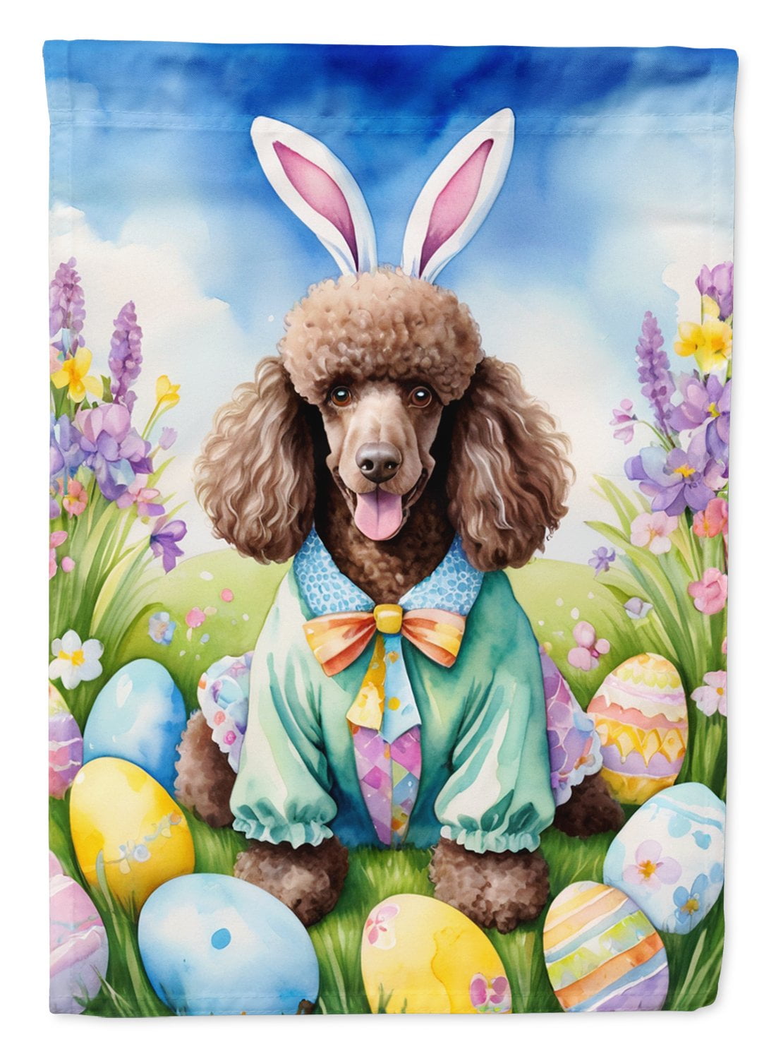 Chocolate Poodle Easter Egg Hunt House Flag - Walmart.com