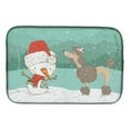 Chocolate Poodle Snowman Christmas Dish Drying Mat - Walmart.com
