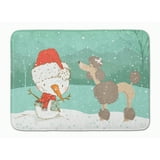 Chocolate Poodle Snowman Christmas Machine Washable Memory Foam Mat ...