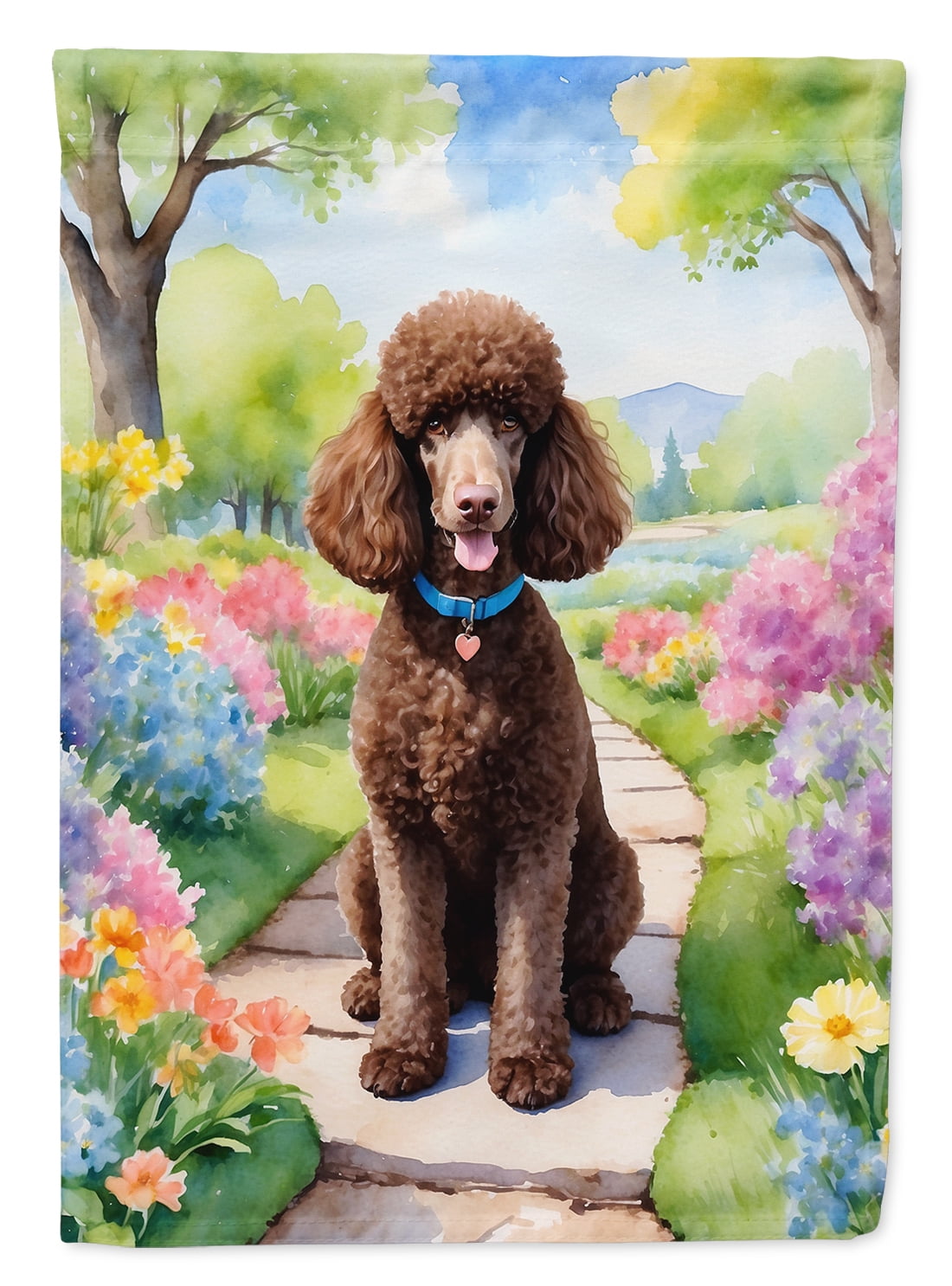 Chocolate Poodle Spring Path House Flag - Walmart.com