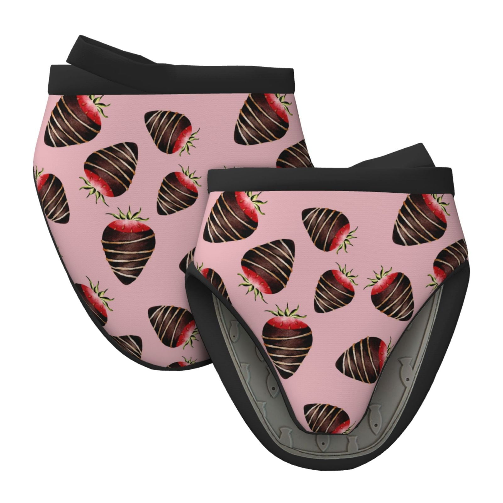 Chocolate Print No.J910 Oven Mitts Heat Resistant, Soft Lining Silicone ...