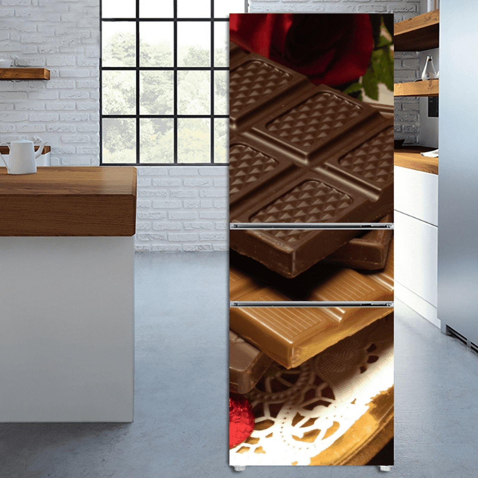 Chocolate Print Refrigerator Door Sticker Sweet Dessert Fridge Stickers ...