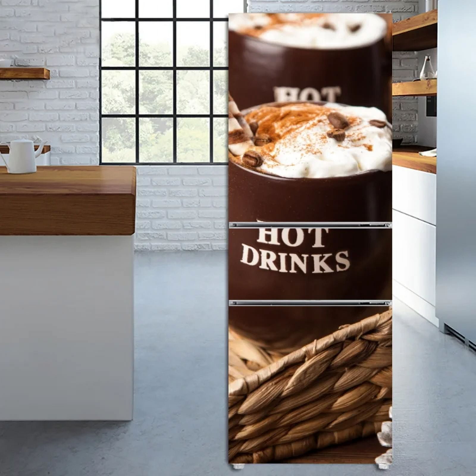Chocolate Print Refrigerator Door Sticker Sweet Dessert Fridge Stickers ...