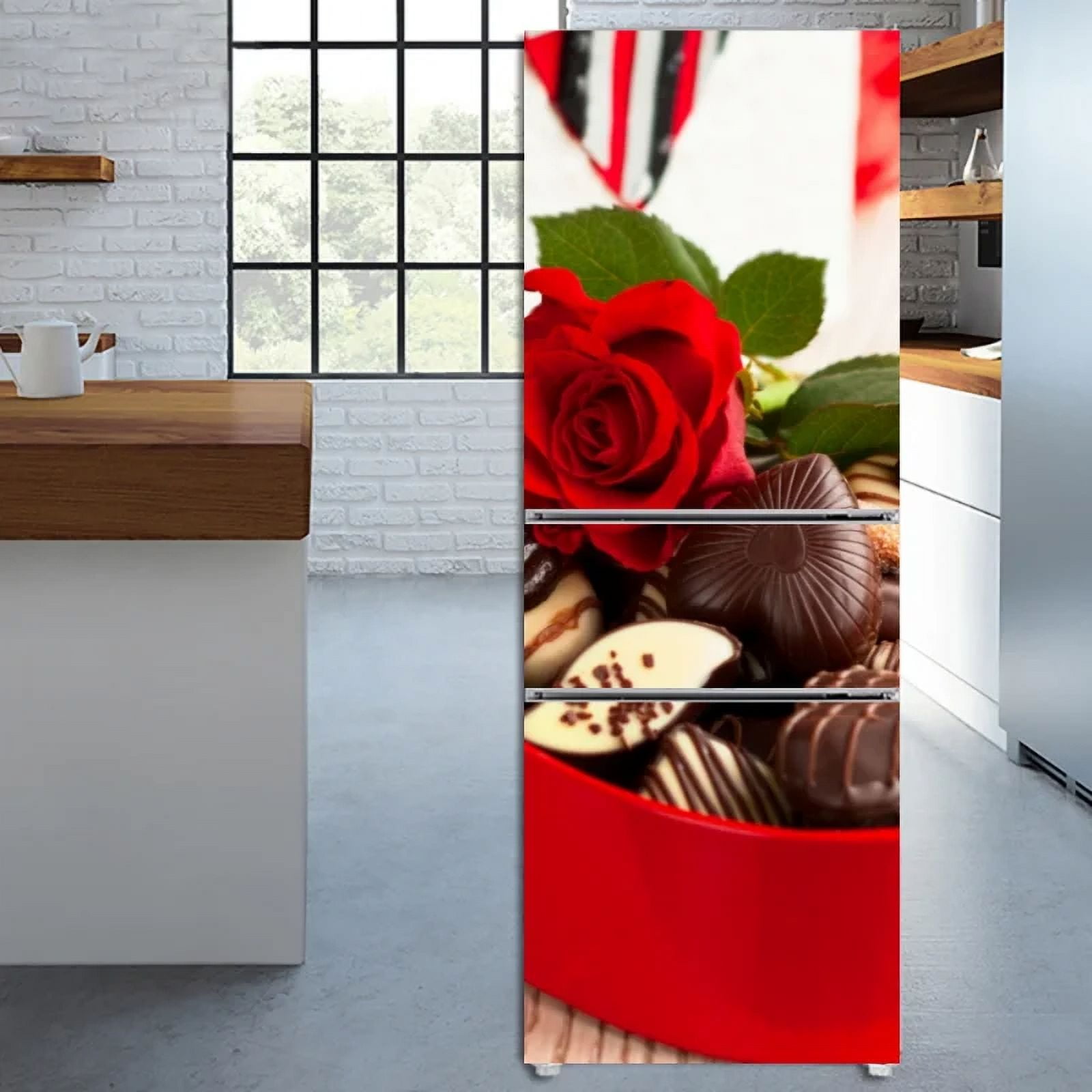 Chocolate Print Refrigerator Door Sticker Sweet Dessert Fridge Stickers ...