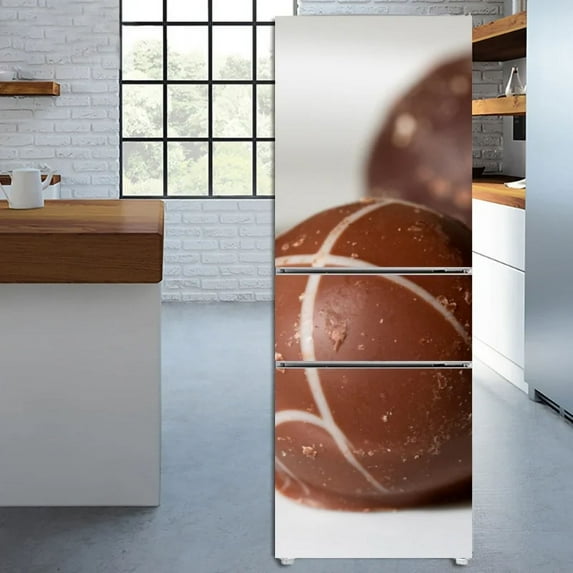 Chocolate Print Refrigerator Door Sticker Sweet Dessert Fridge Stickers ...