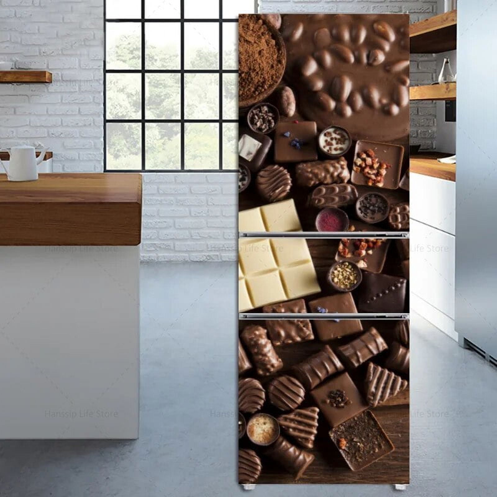 Chocolate Print Refrigerator Door Wallpaper Sweet Dessert Fridge ...