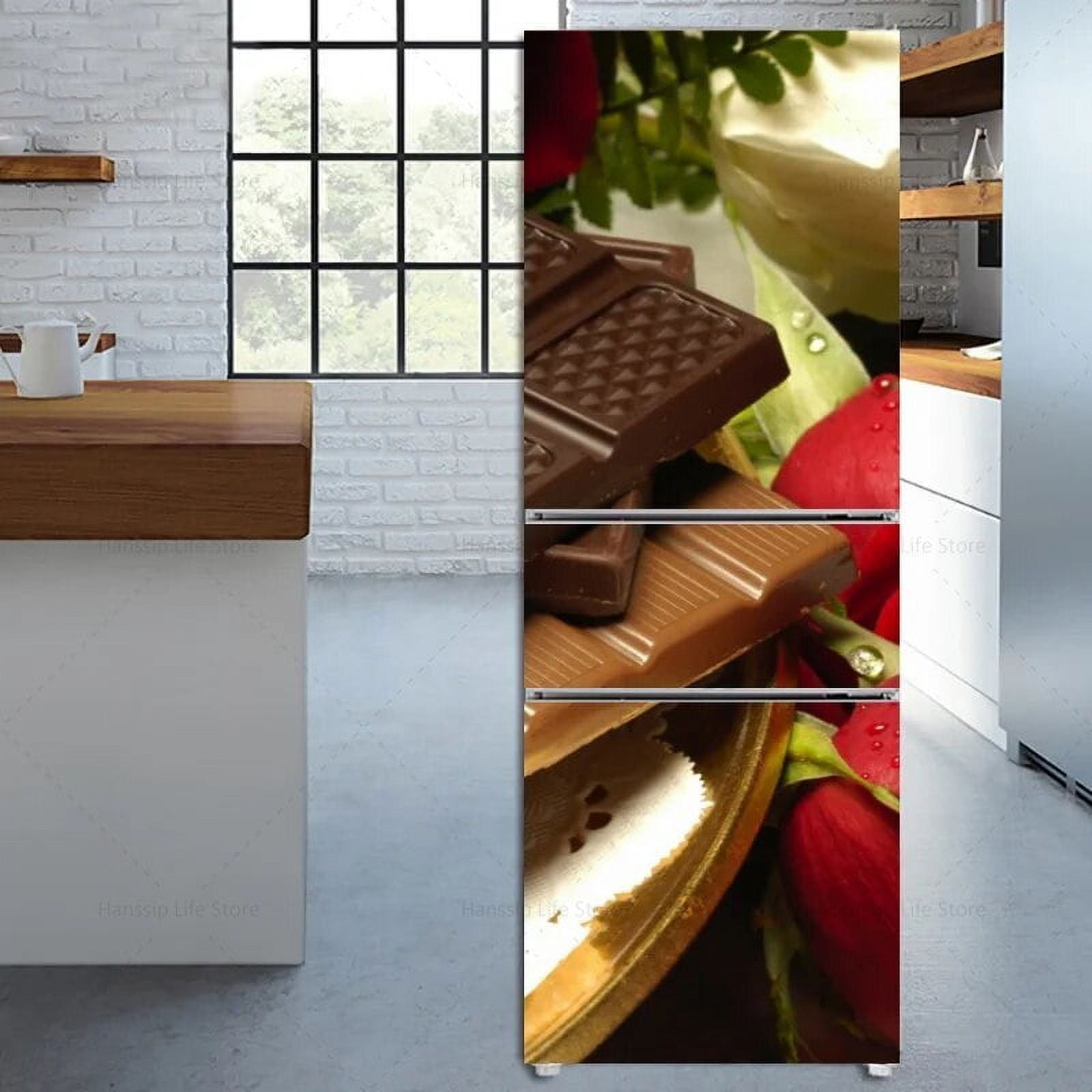Chocolate Print Refrigerator Door Wallpaper Sweet Dessert Fridge ...