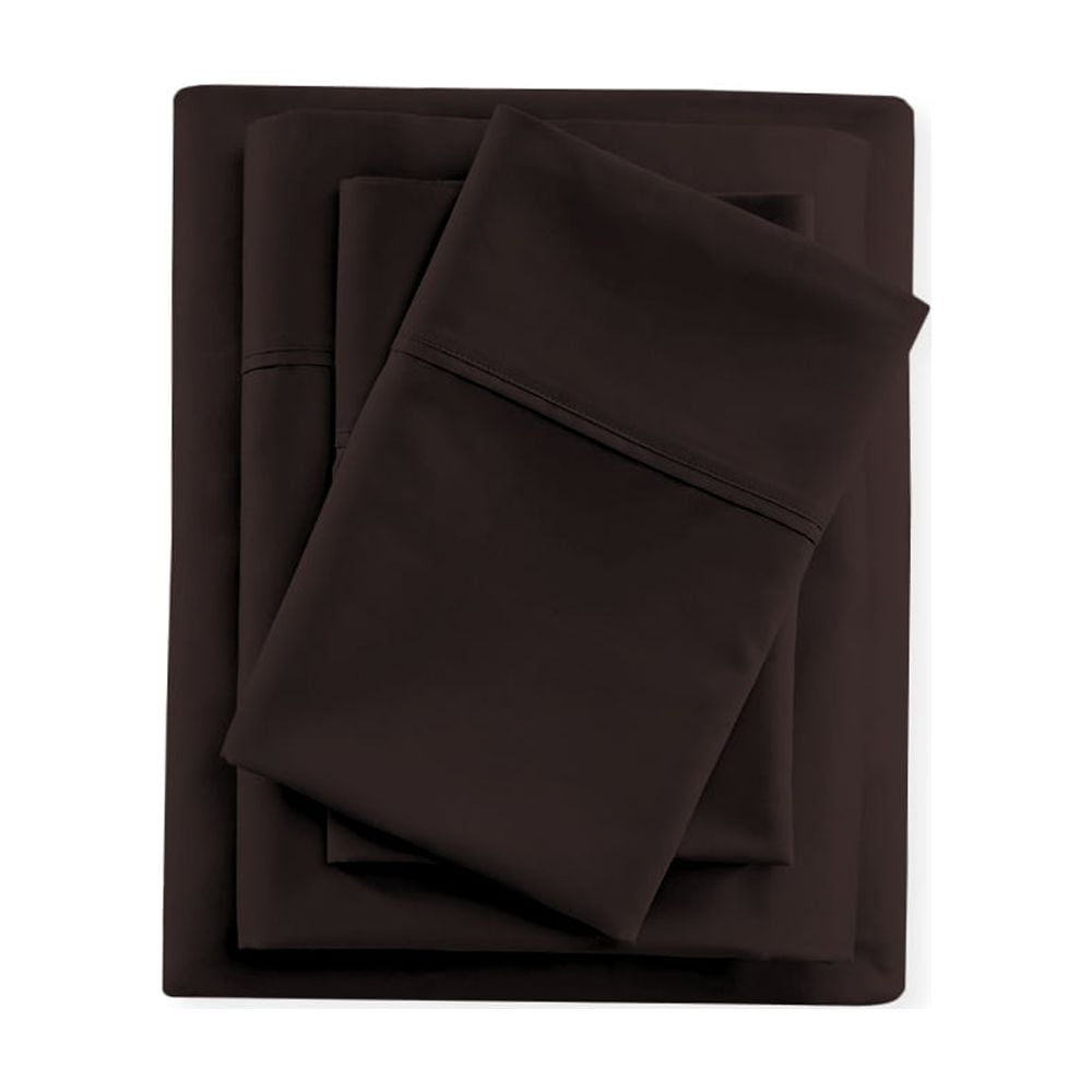 Chocolate Queen Size Sheet Set Soft Brushed Bed Sheets Microfiber Hotel ...