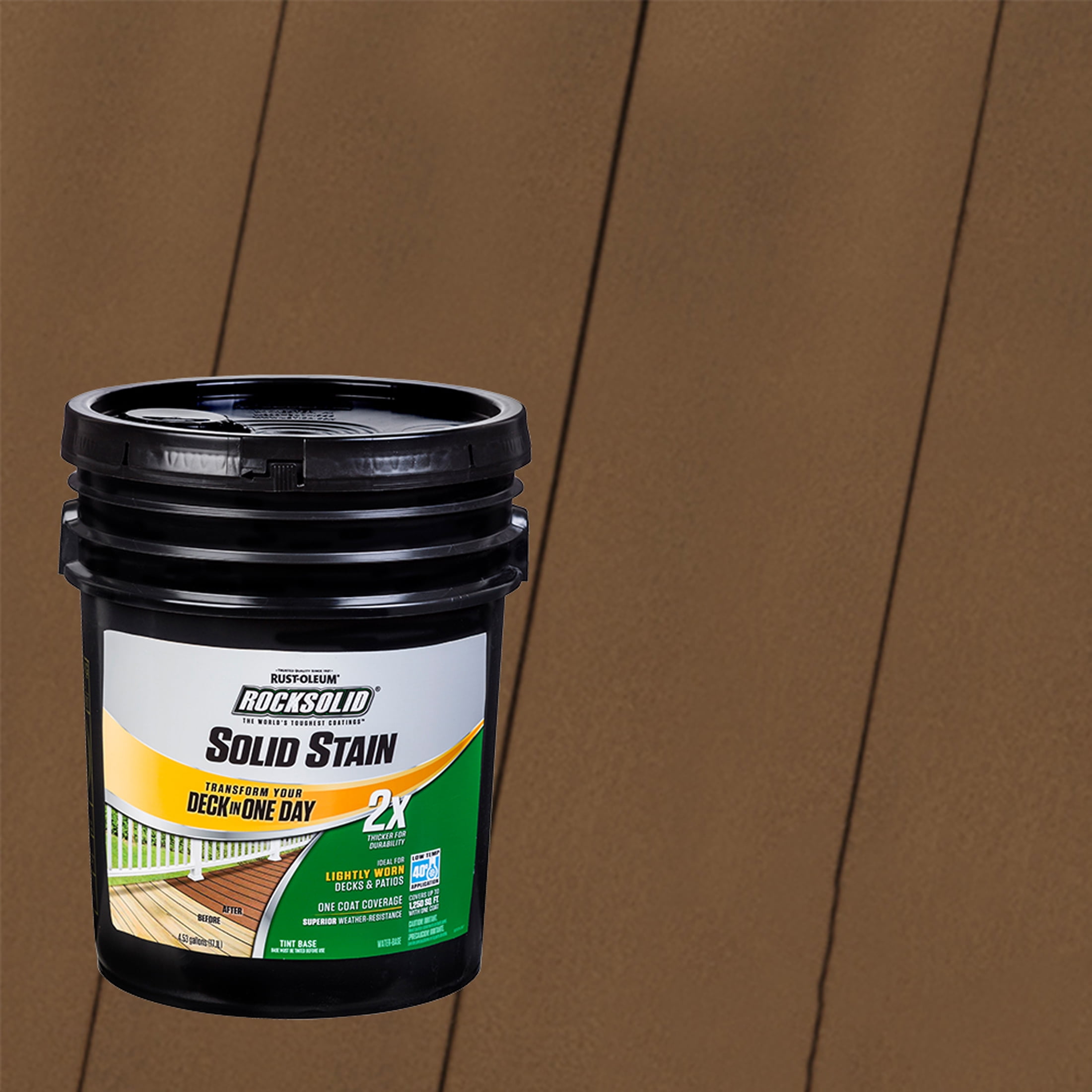 Chocolate, Rust-Oleum RockSolid 2X Solid Exterior Wood Deck Stain ...
