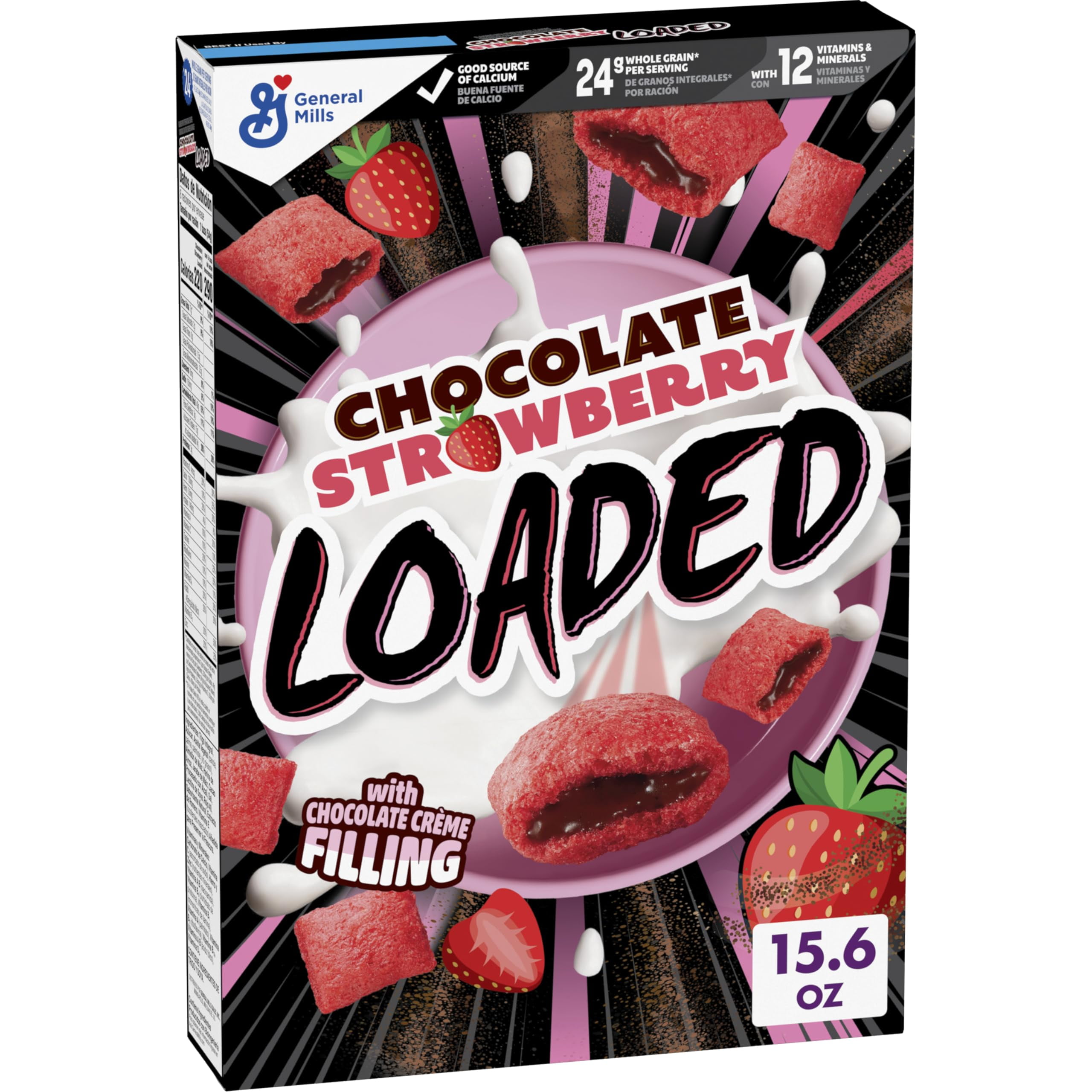 Chocolate Strawberry Loaded Cereal, OIF8 Crispy Cereal with Naturally and Artificially Flavored ...