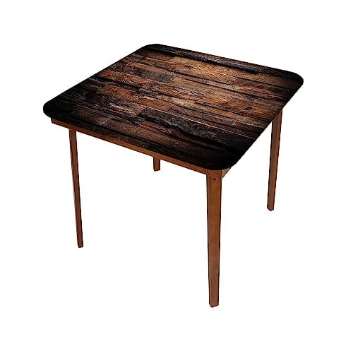 Chocolate Tablecloths, Rough Dark Timber Rustic Theme Hardwood Elastic ...