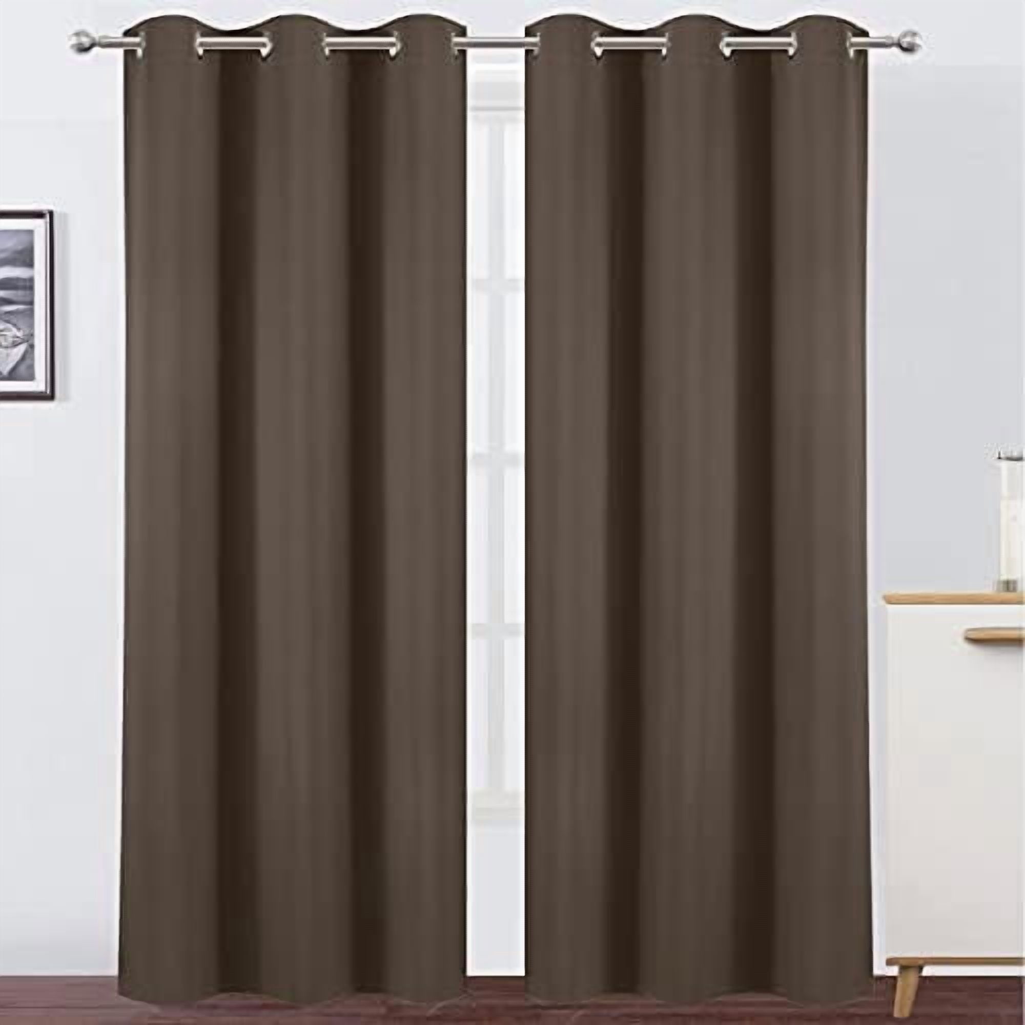 Chocolate Thermal Blackout Curtains/42 x 84 Inch/Set of 2 Panels Room ...