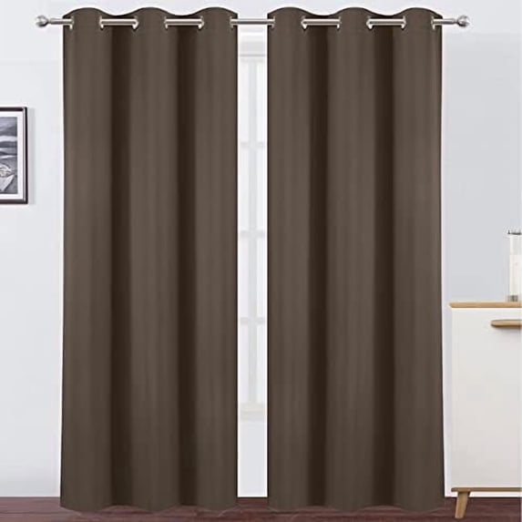 Chocolate Thermal Blackout Curtains/42 x 84 Inch/Set of 2 Panels Room ...