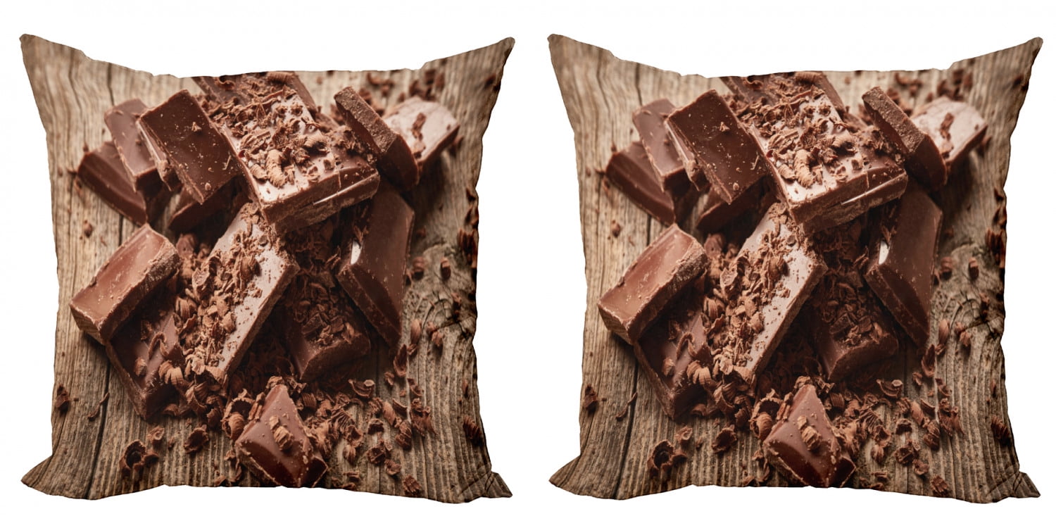 Chocolate Throw Pillow Cushion Cover Pack of 2, Bitter and Milky ...