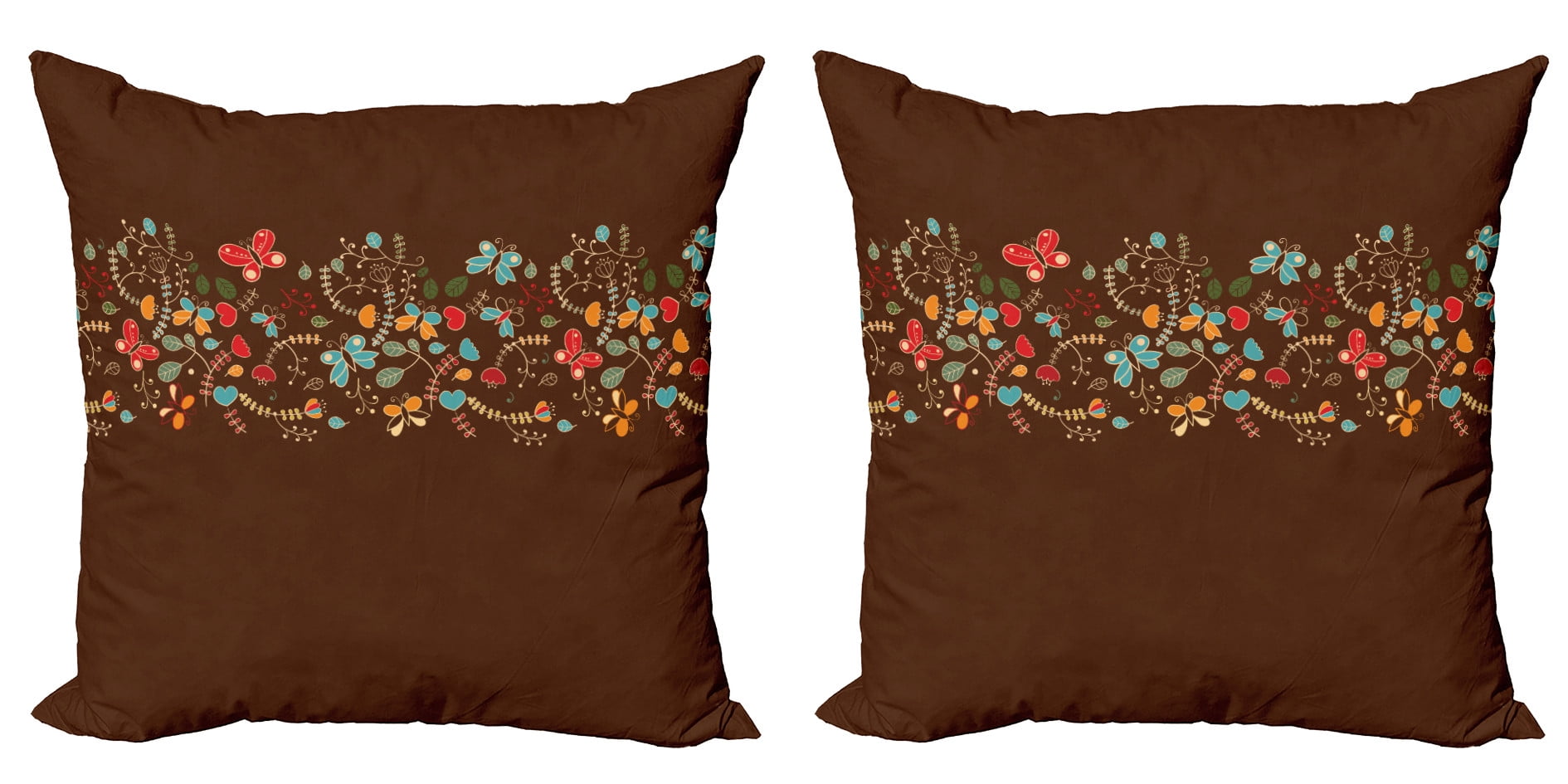 Ambesonne Chocolate Throw Pillow Cover 2 Pack, Valentines Day Design ...