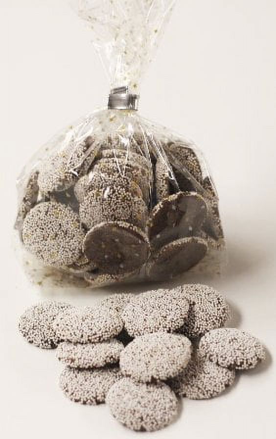 Chocolate Wafers with White Non-Pareils in a 1 Pound Sliver Confetti ...