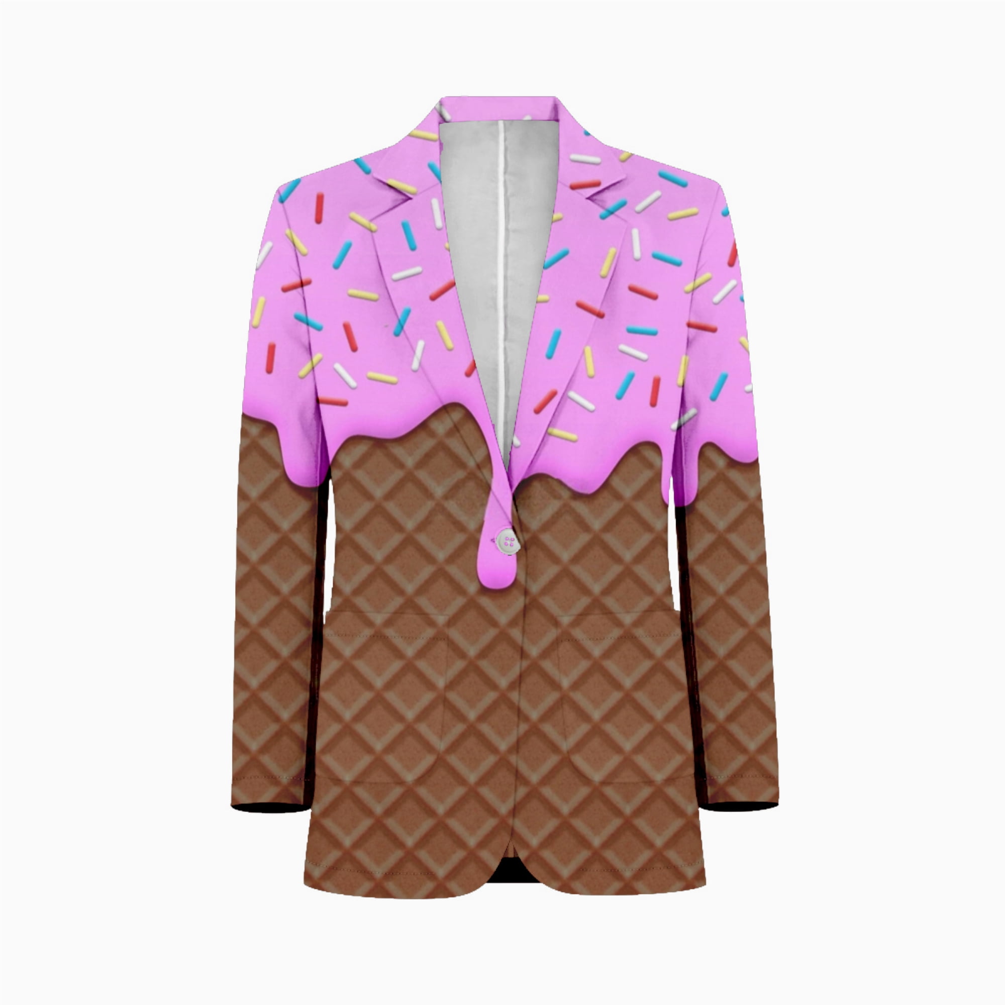 Chocolate and Strawberry Icecream Men's Suit Blazer Casual Party Wear ...