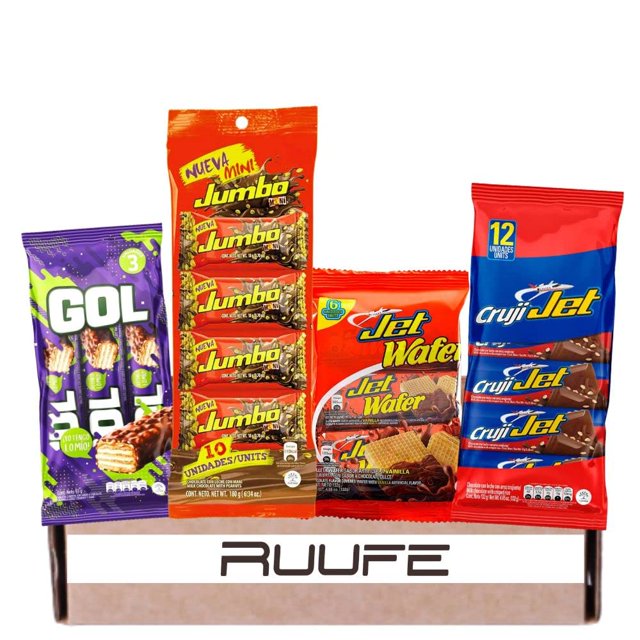 Chocolatina and Galleta Wafer Jet (4 pack) Colombian snack biscuit bar ...