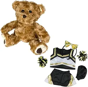 Chocolaty Furry Twist Teddy Bear 8-inch Plush - Cheerleader Outfit with ...