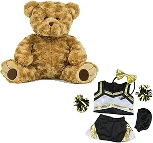 Chocolaty Furry Twist Teddy Bear Stuffed Toy in Metallic Gold & Black ...
