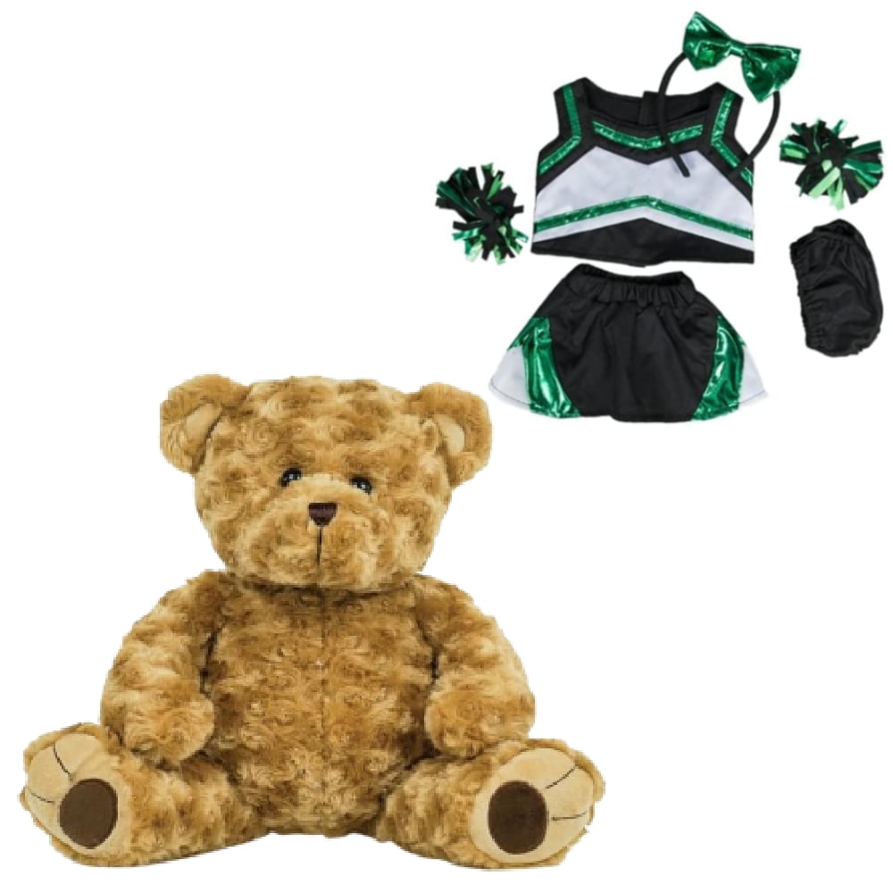 Chocolaty Furry Twist Teddy Bear Stuffed Toy in Metallic Green & Black ...