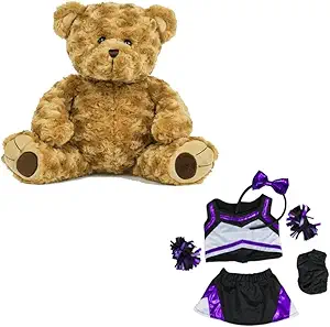 Chocolaty Furry Twist Teddy Bear Stuffed Toy in Metallic Purple & Black ...