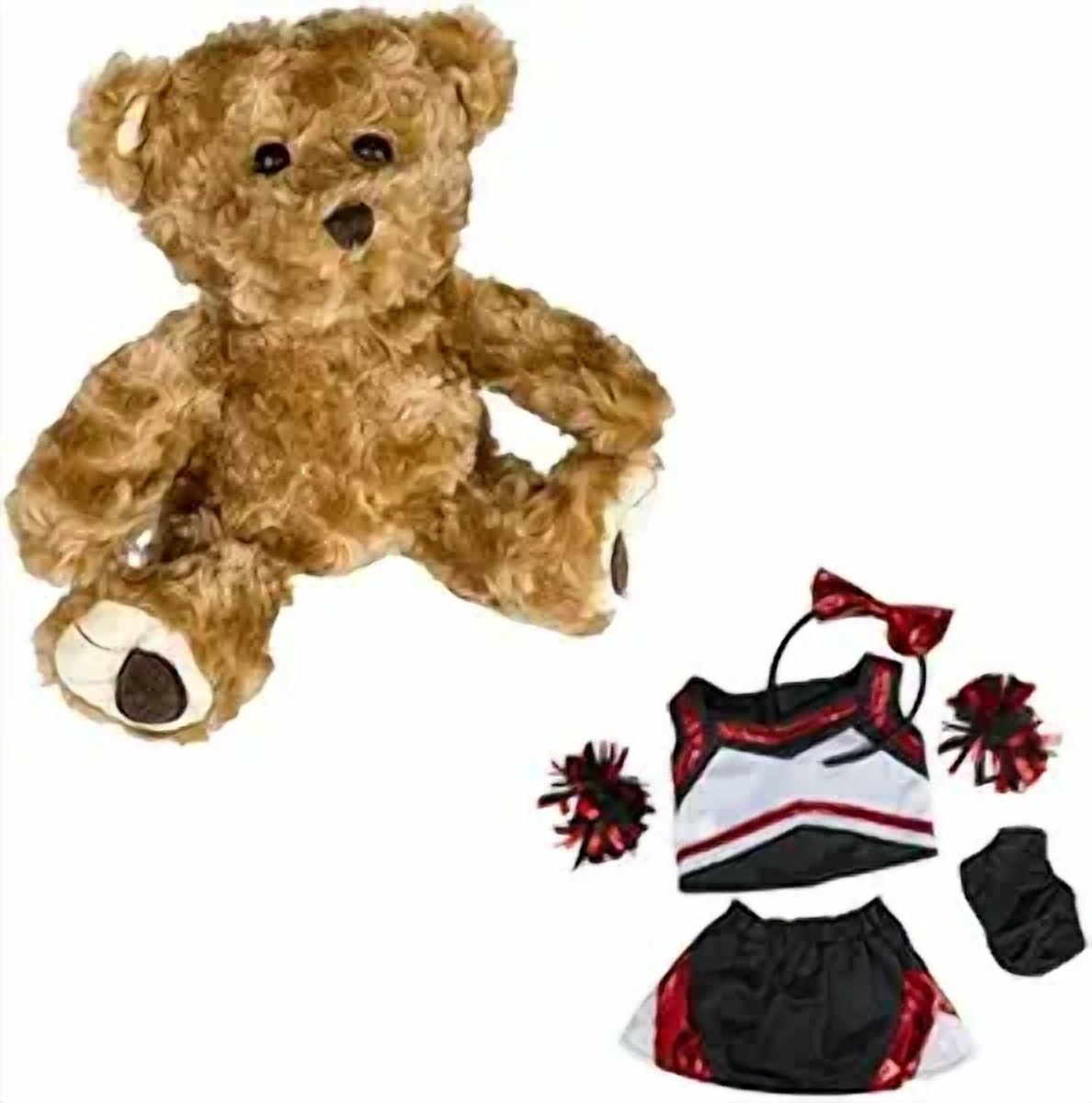 Chocolaty Teddy Bear in Red & Black Cheerleader Uniform - Walmart ...