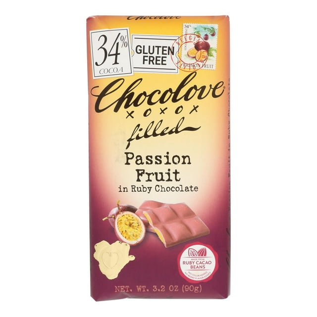 Chocolove 34% Ruby Cacao Bar with Passion Fruit Filling - Walmart.com