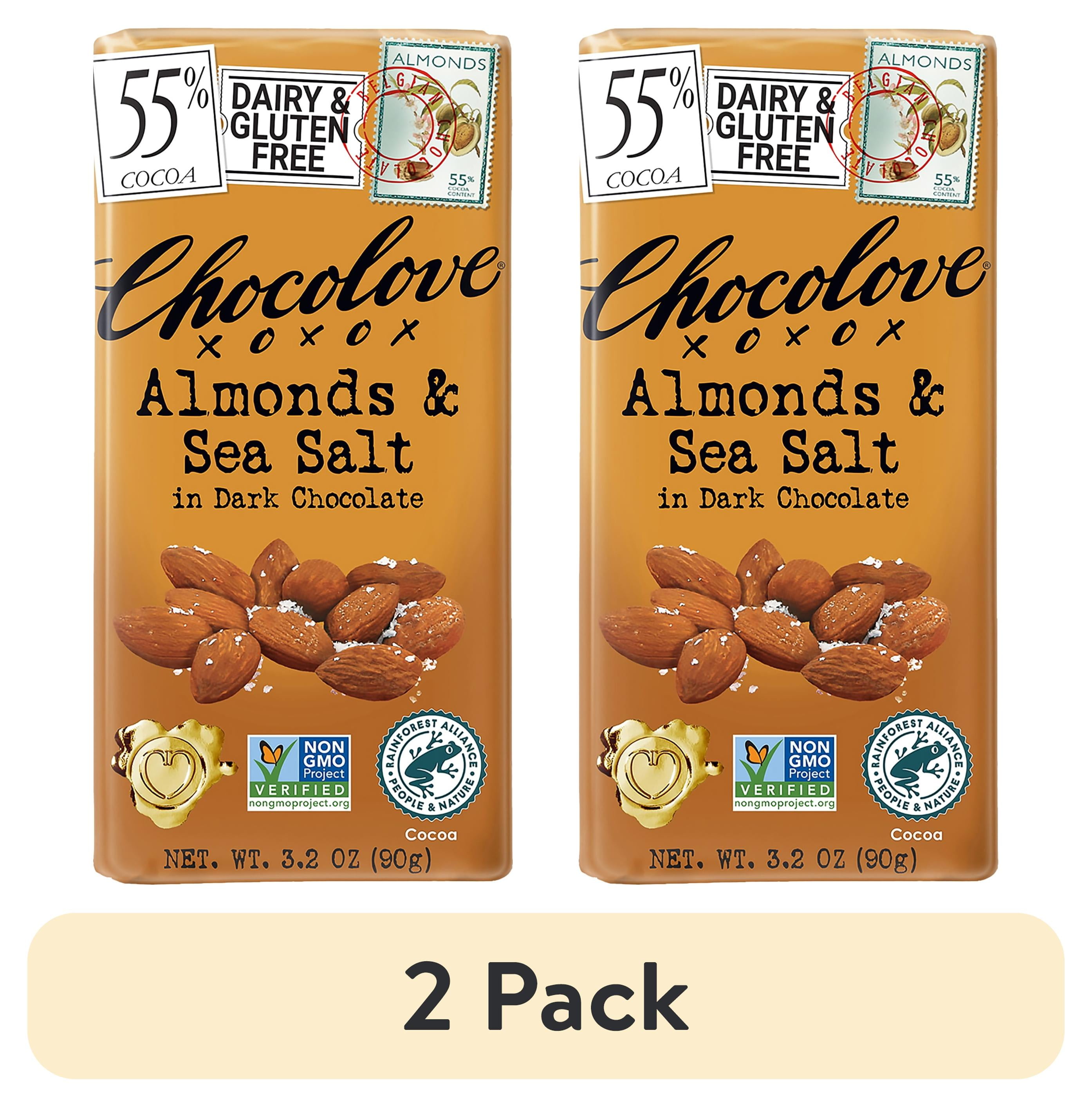 (2 pack) Chocolove Almonds & Sea Salt in Dark Chocolate, 3.2oz - Walmart.com