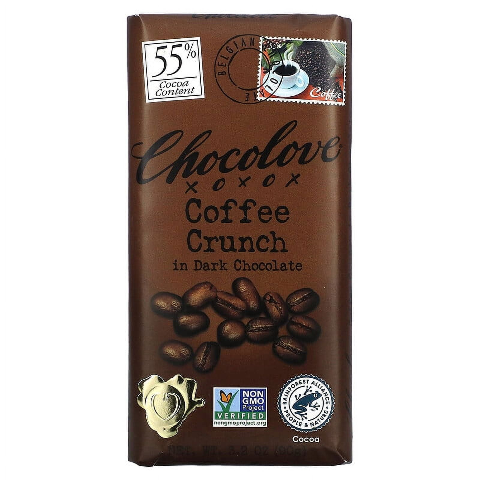 Chocolove Dark Chocolate Bar Coffee Crunch 3.2 oz Pack of 4 - Walmart.com