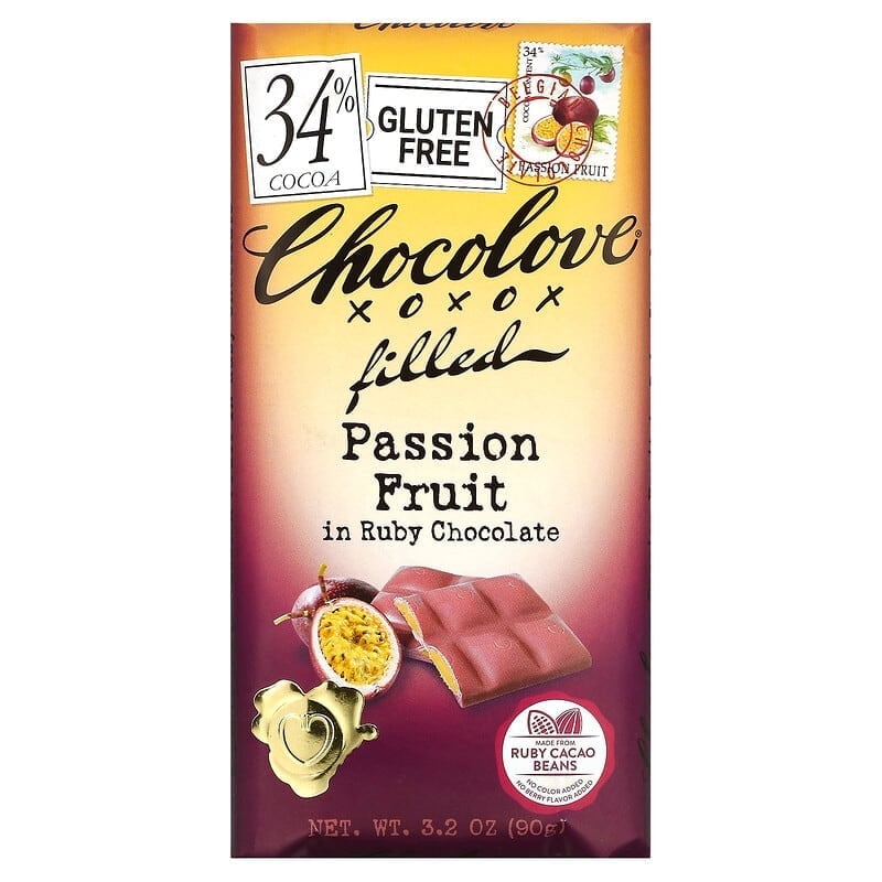 Chocolove, Filled Passion Fruit in Ruby Chocolate Bar, 34% Cocoa, 3.2 oz Pack of 2 - Walmart.com
