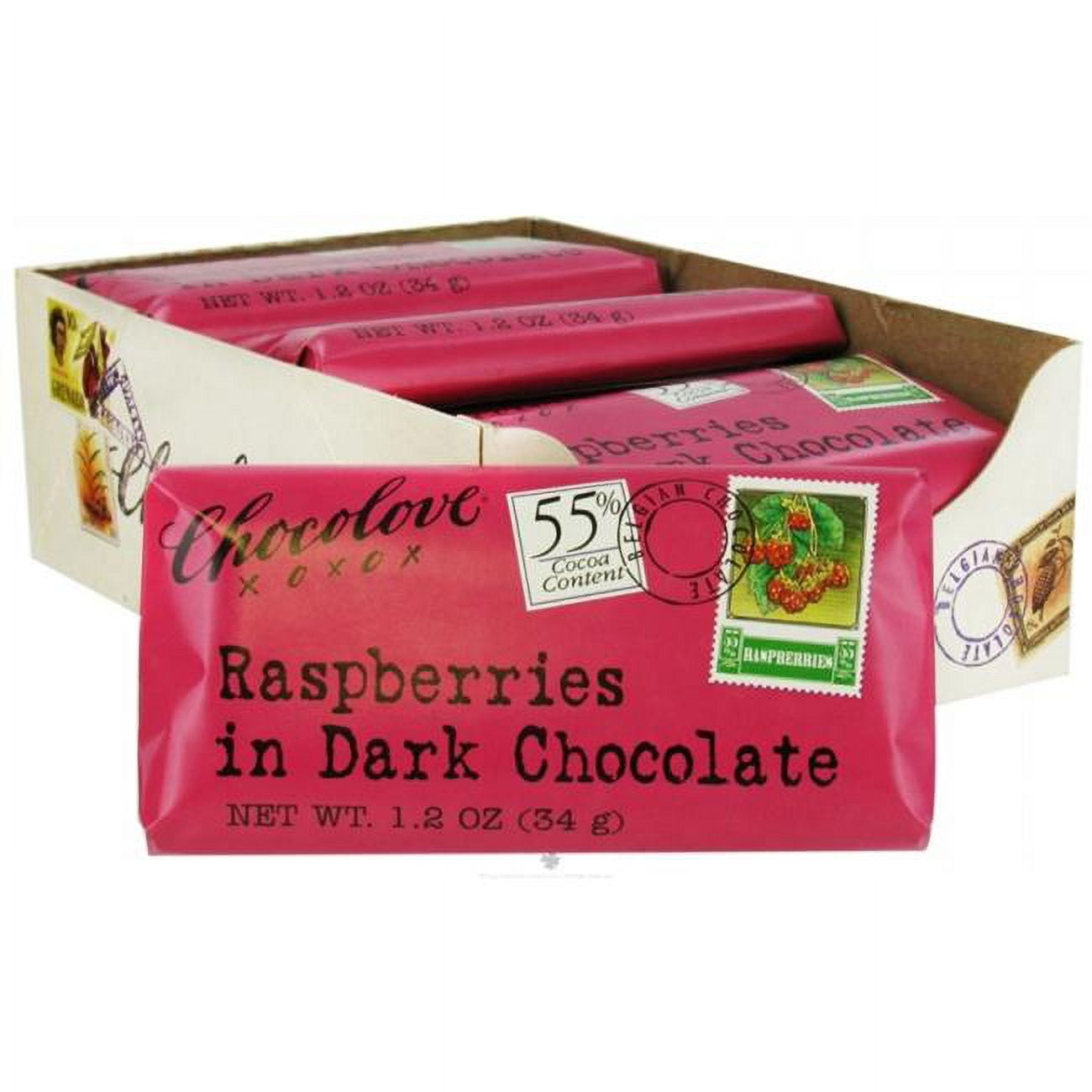 Chocolove Xoxo Dark Chocolate Raspberry Mini Bar - Walmart.com