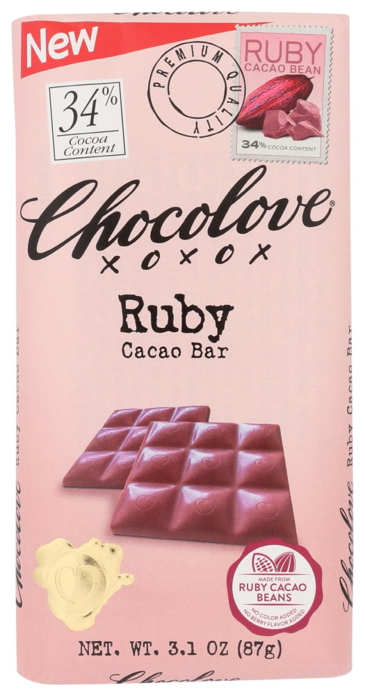 Chocolove Xoxox Bar Ruby Cacao Bean, 3.1 Oz - Walmart.com