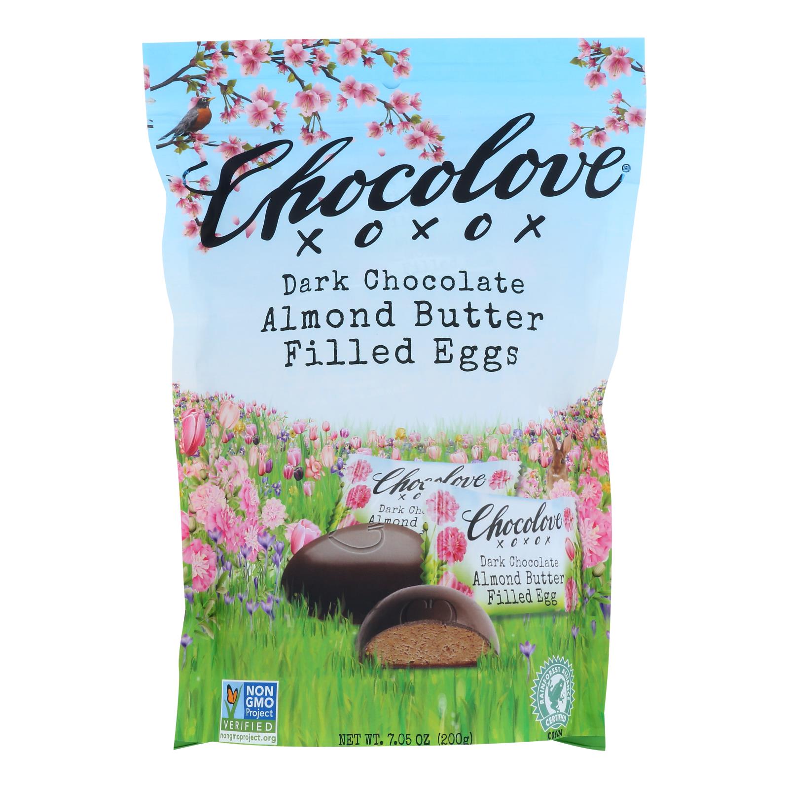 Chocolove Xoxox - Eggs Dark Chocolate Almond Butter Fil - Case Of 8-7. ...
