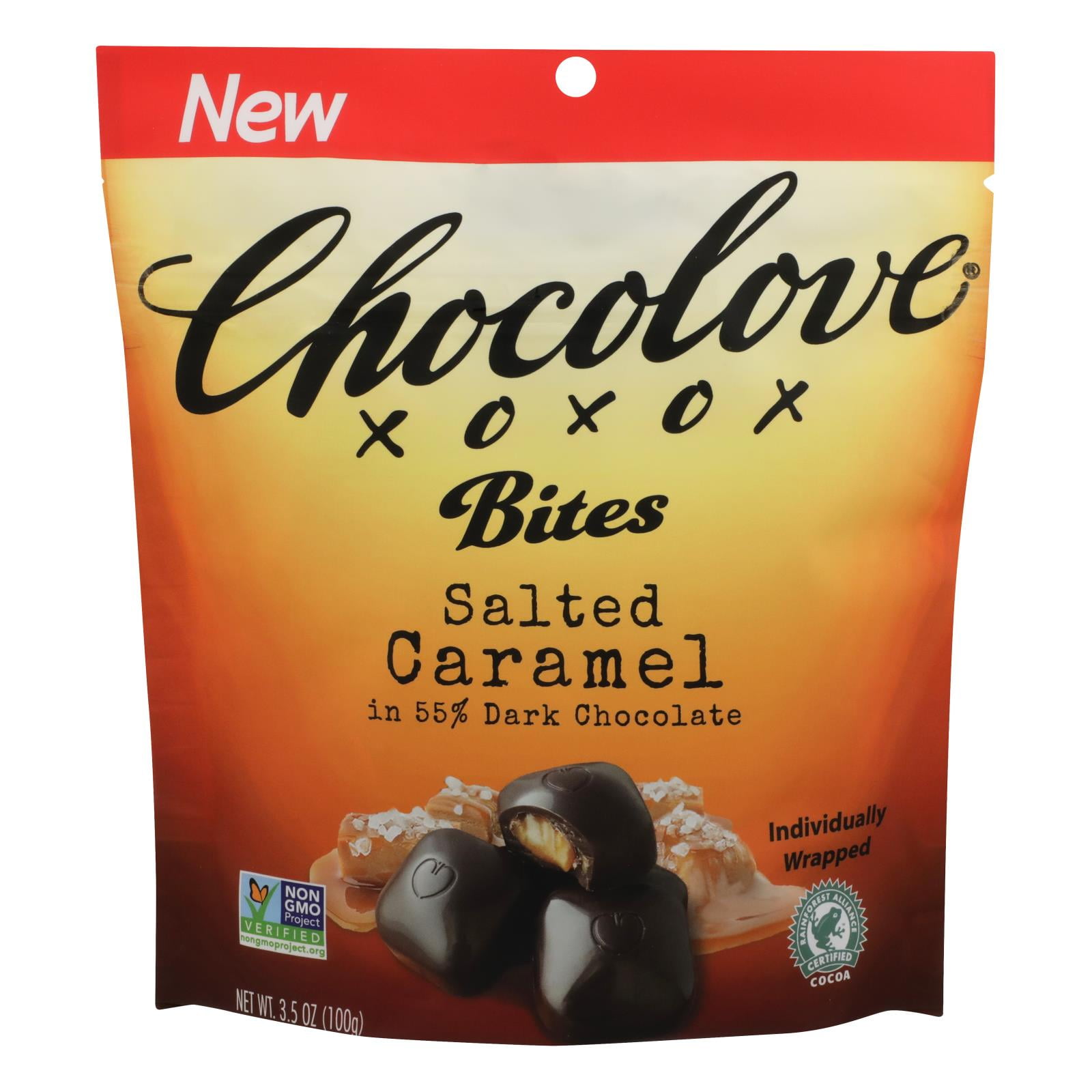 Chocolove Xoxox - Peach Bites Salted Caramel - Case of 8 - 3.5 OZ ...