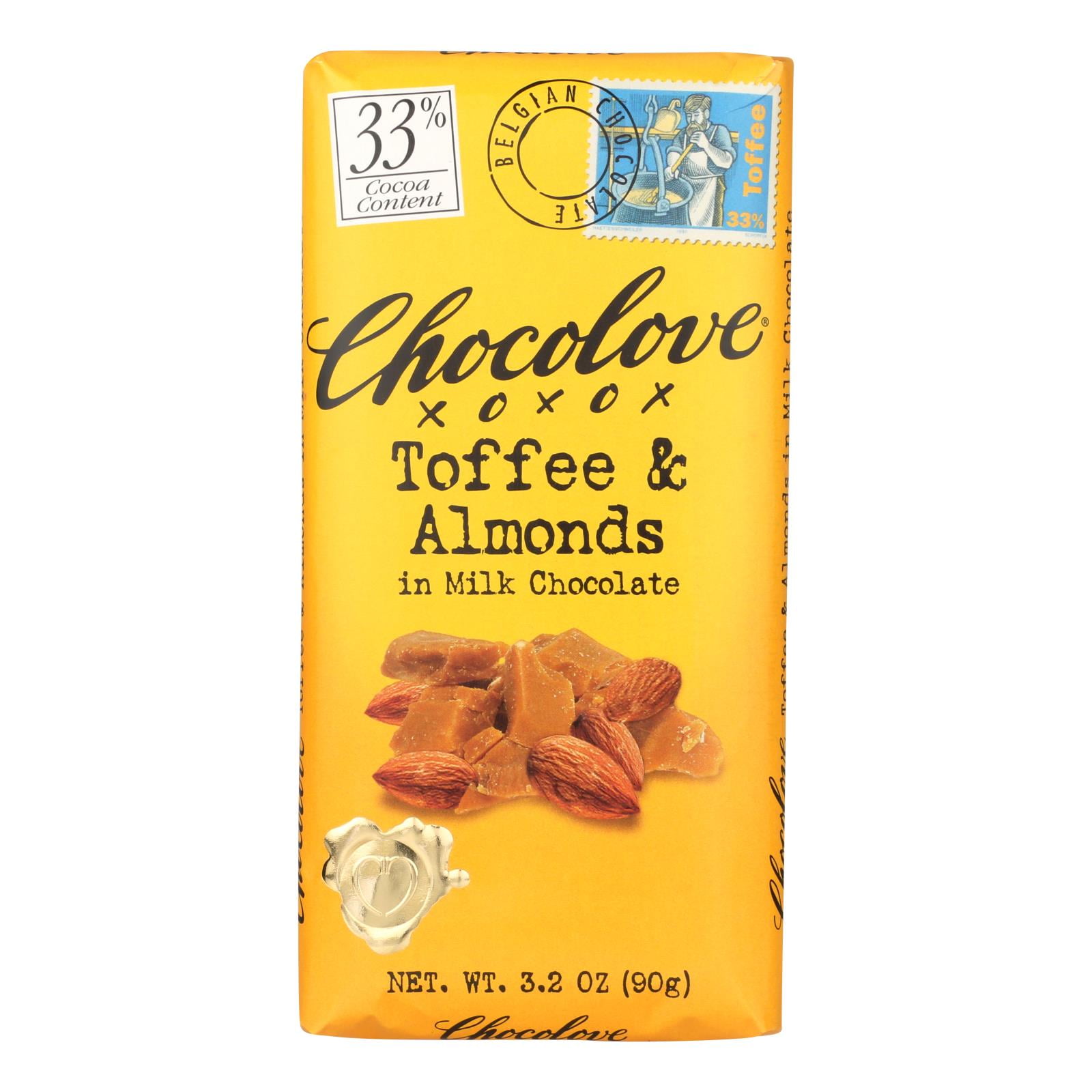 Chocolove Xoxox - Premium Chocolate Bar - Milk Chocolate - Toffee and ...