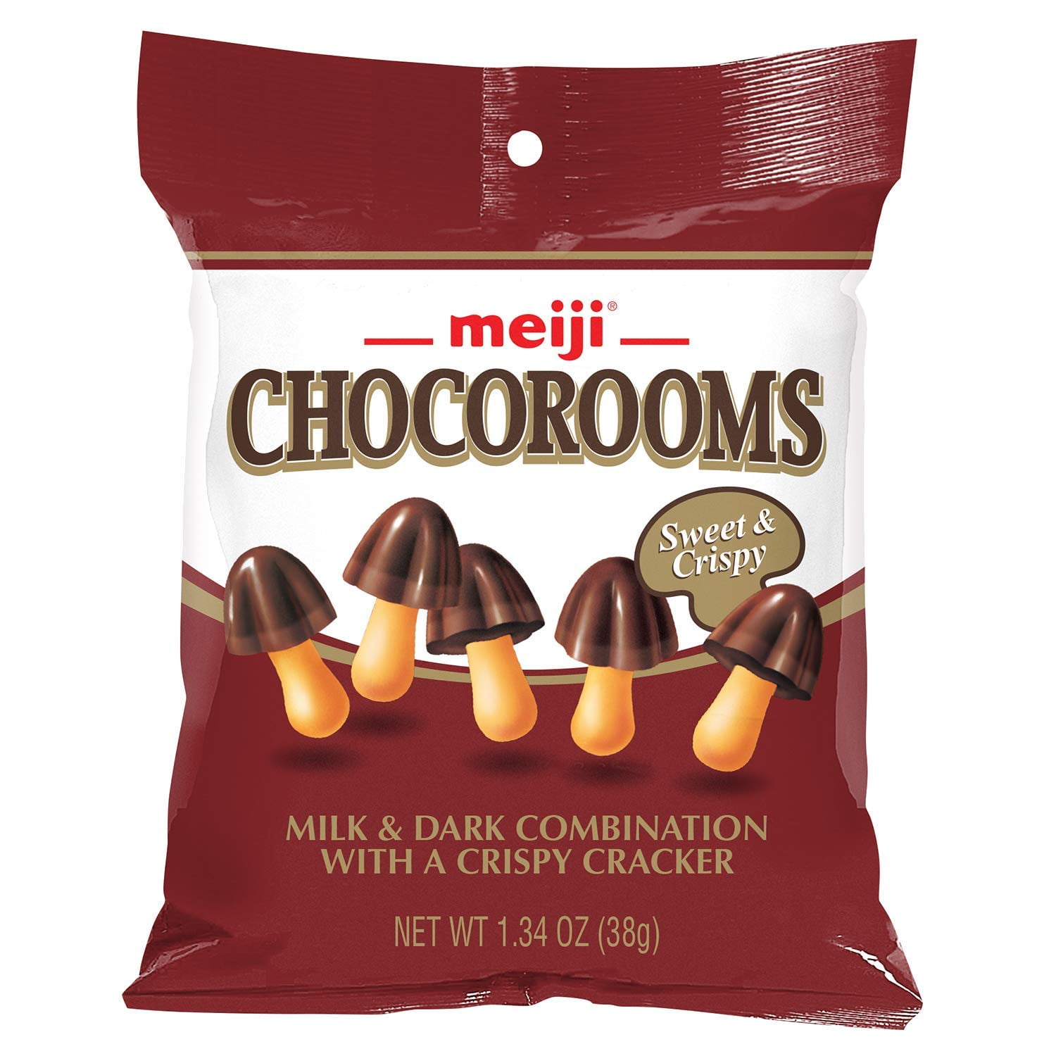 Chocorooms Crispy Crackers, Milk and Dark Chocolate Combination - 1.34 oz, Pack of 8 - Bite ...